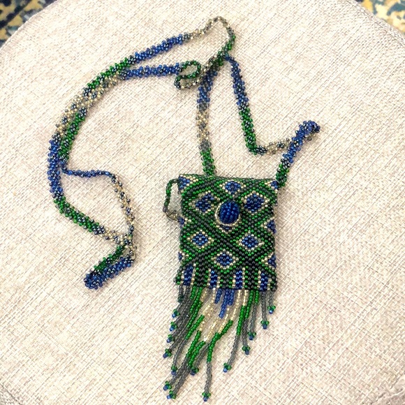 Jewelry | Hand Beaded Pouch Necklace | Poshmark